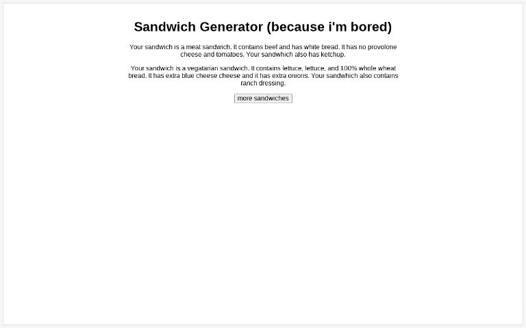Sandwich Generator (because i'm bored)