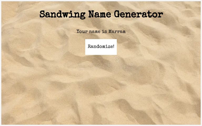 Sandwing Name Generator