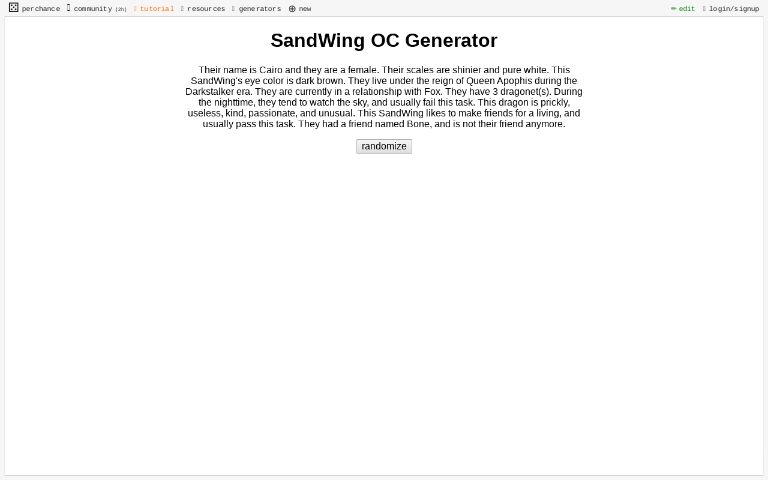 SandWing OC Generator