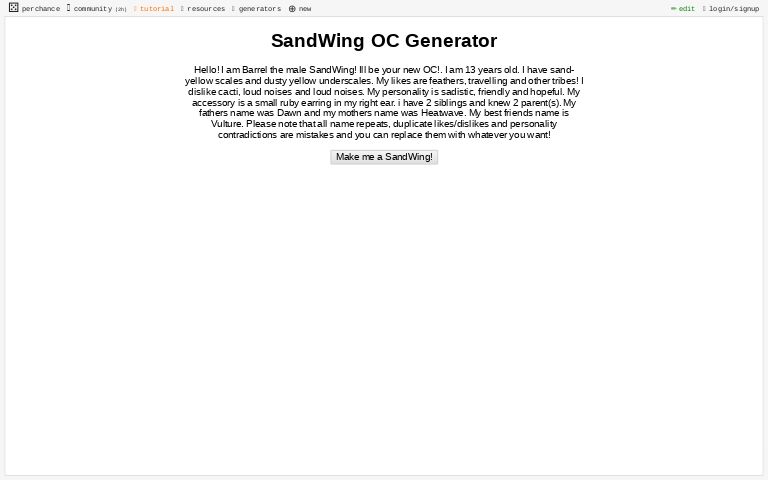 SandWing OC Generator