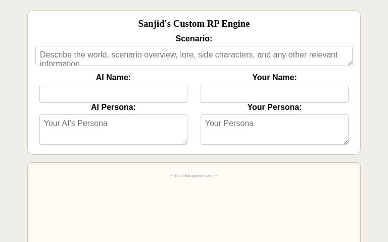 Sanjid Custom Rp Engine ― Perchance Generator