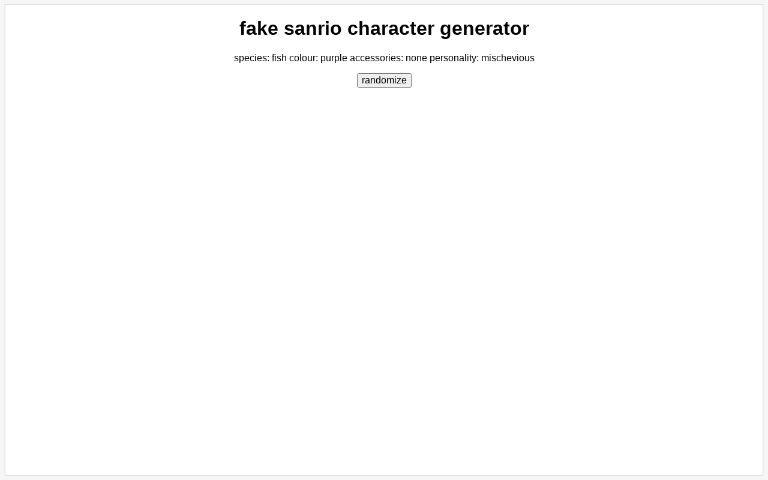 fake sanrio character generator