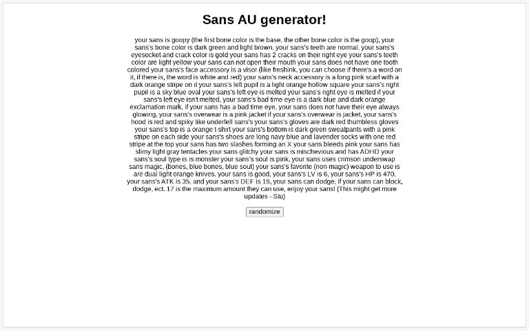 Sans AU generator!