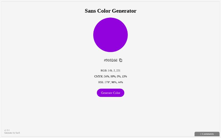 Sans Color Generator