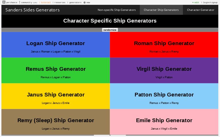 Character Specific Ship Generators