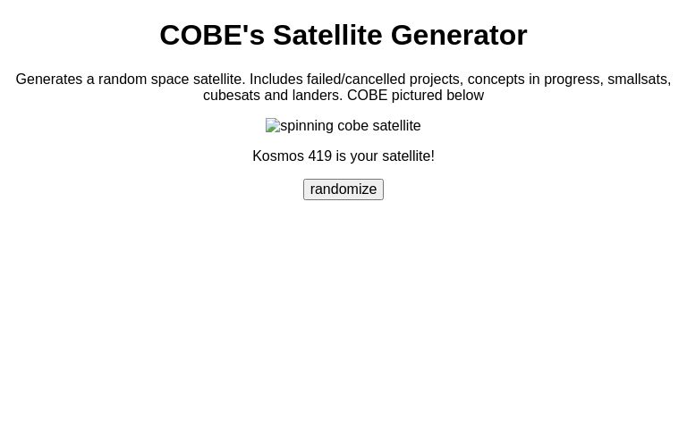 COBE's Satellite Generator