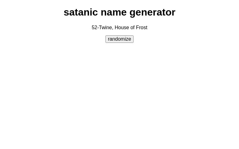 satanic name generator