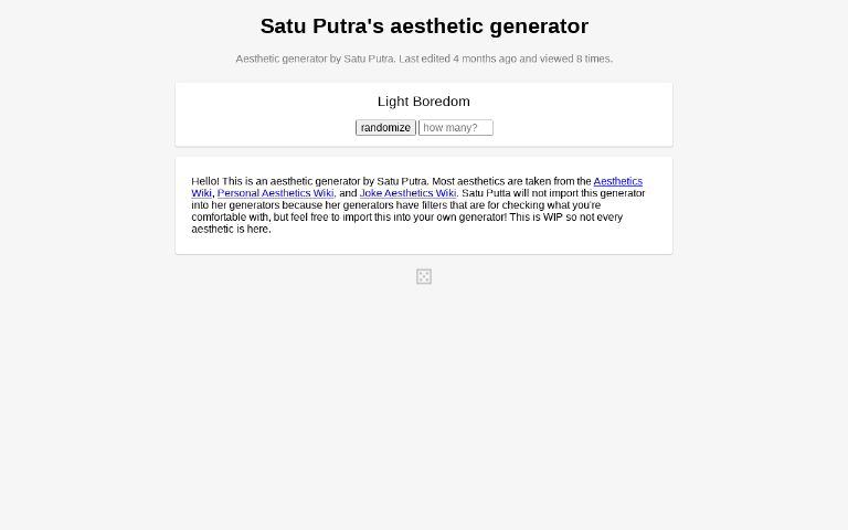 Satu Putra's aesthetic generator