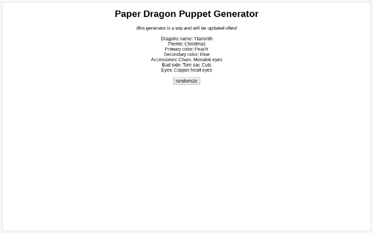 Paper Dragon Puppet Generator