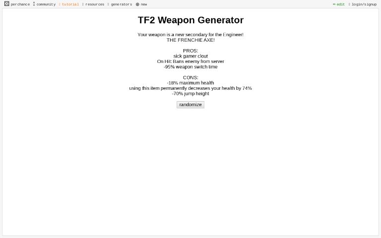 TF2 Weapon Generator