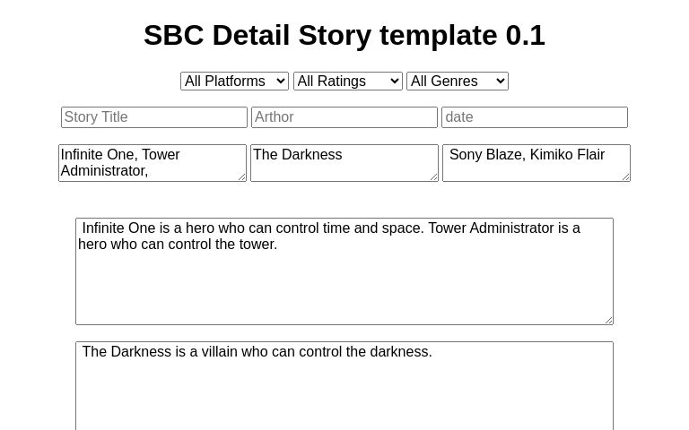 SBC Detail Story template 0.1 ― Perchance Generator