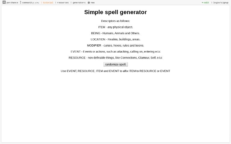 Simple spell generator