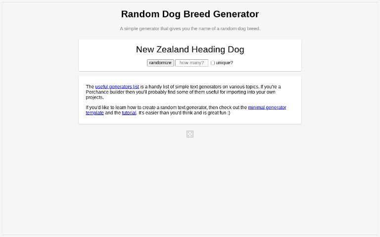 Random Dog Breed Generator