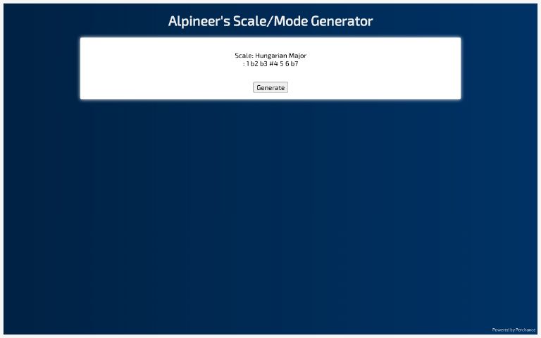 Alpineer's Scale/Mode Generator