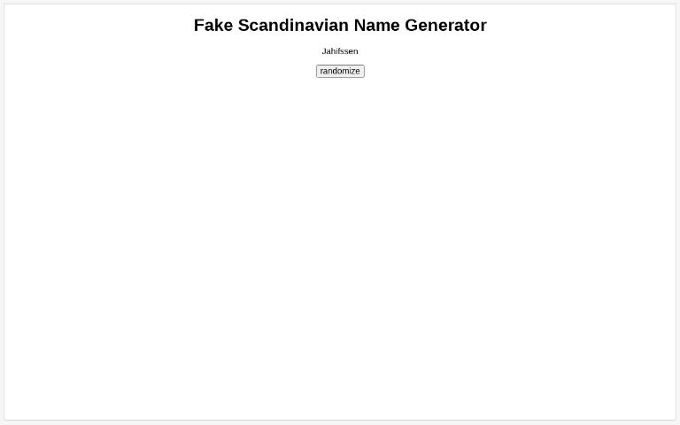 Fake Scandinavian Name Generator