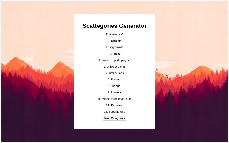 Scattegories Generator
