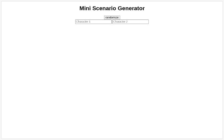 Mini Scenario Generator