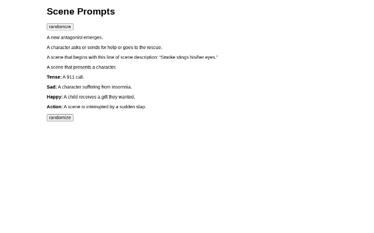 Scene Prompts ― Perchance Generator