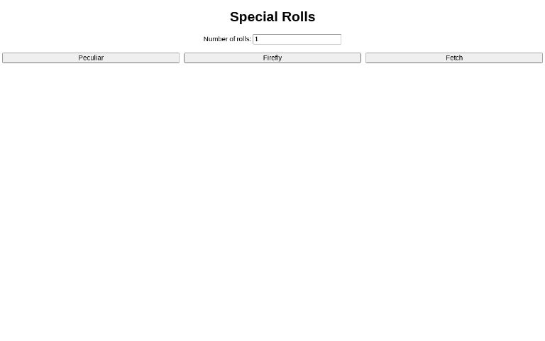 Special Rolls ― Perchance Generator