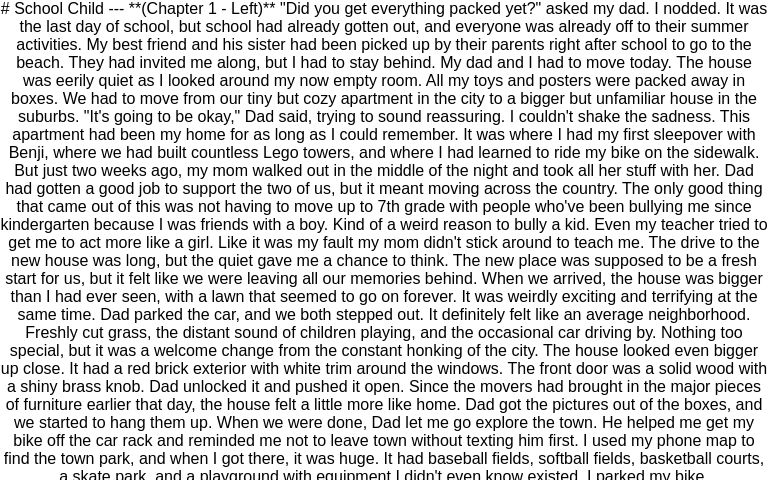 School Child Story ― Perchance Generator