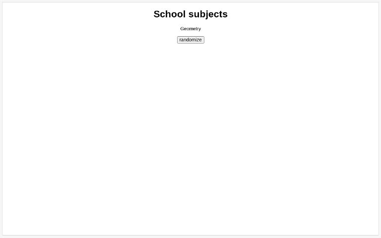 School subjects ― Perchance Generator