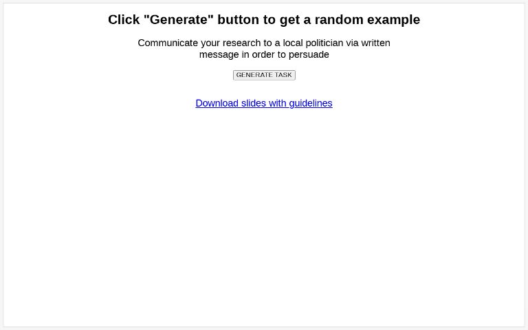 Click "Generate" button to get a random example
