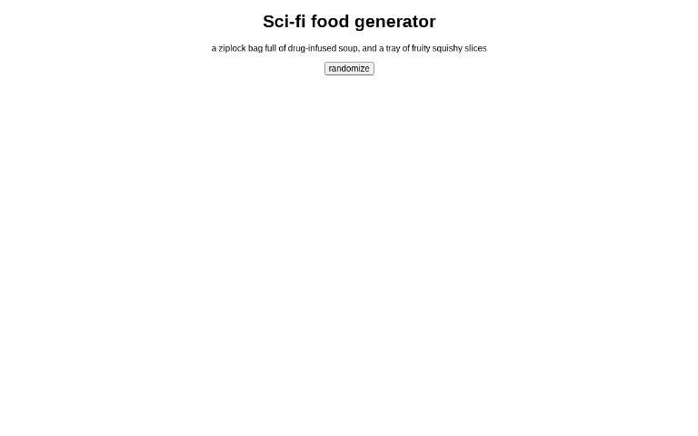Sci-fi food generator