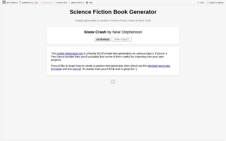 Science Fiction Book Generator