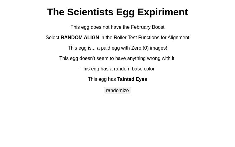 The Scientists Egg Expiriment ― Perchance Generator