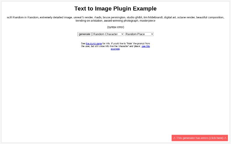 Text to Image Plugin Example
