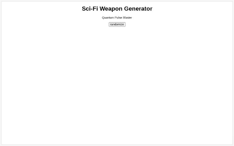 Sci-Fi Weapon Generator