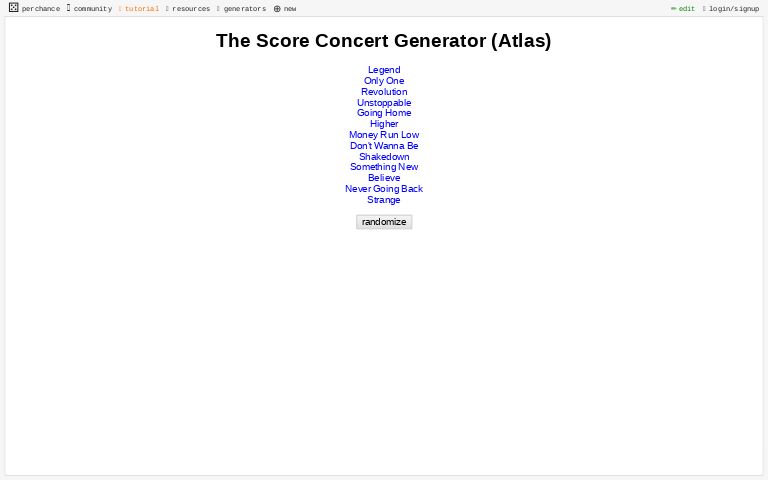 The Score Concert Generator (Atlas)