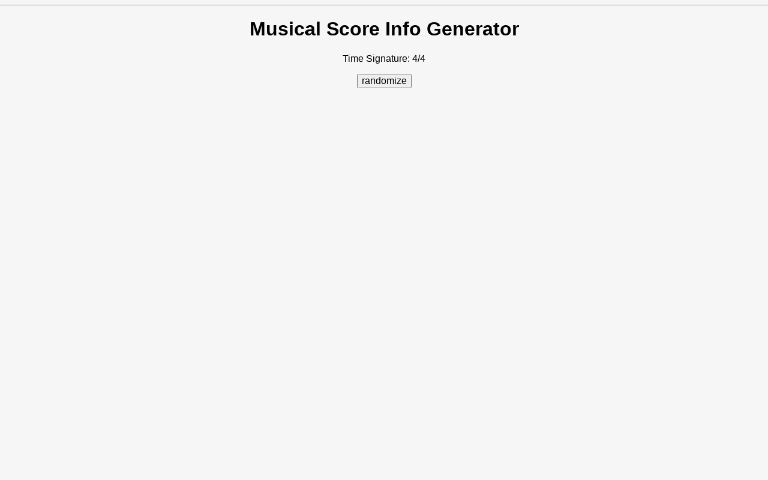 Musical Score Info Generator