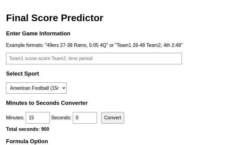 Final Score Predictor ― Perchance Generator