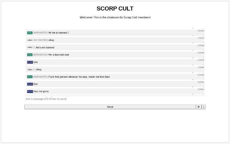 SCORP CULT ― Perchance Generator