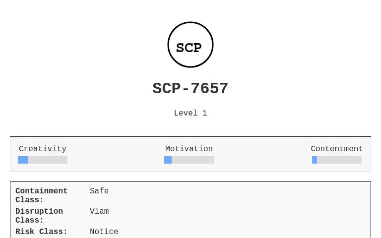 SCP-7657 ― Perchance Generator