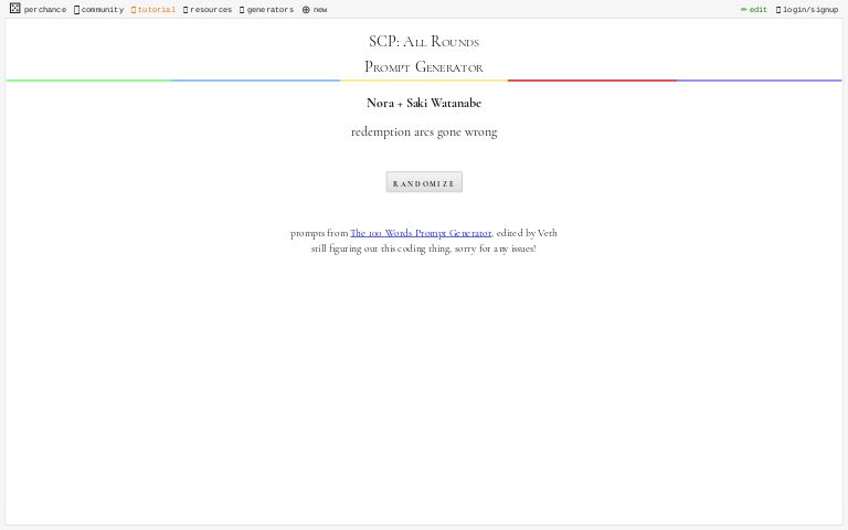SCP: All RoundsPrompt Generator