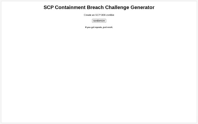 SCP Containment Breach Challenge Generator