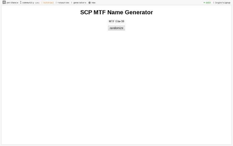 SCP MTF Name Generator