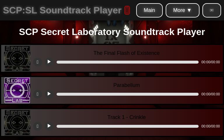 SCP Secret Laboratory Soundtrack Player ― Perchance Generator