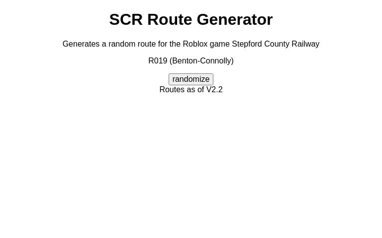 SCR Route Generator