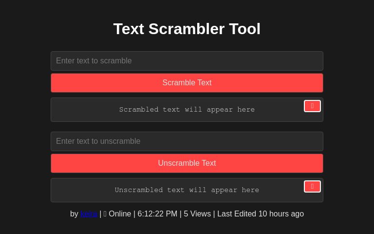 🔴 Text Scrambler Tool ― Perchance Generator