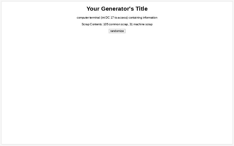 Scrapnode ― Perchance Generator