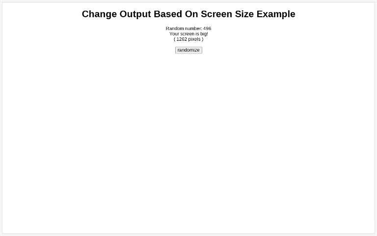 Change Output Based On Screen Size Example ― Perchance Generator