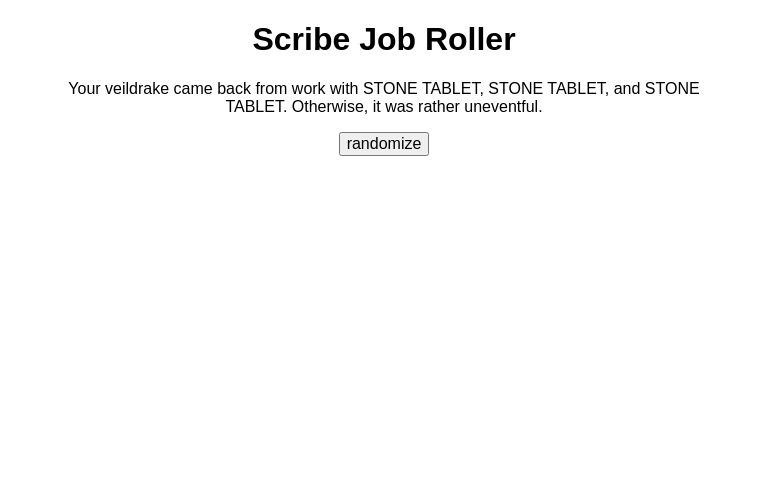 Scribe Job Roller ― Perchance Generator