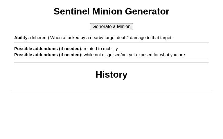 Sentinel Minion Generator