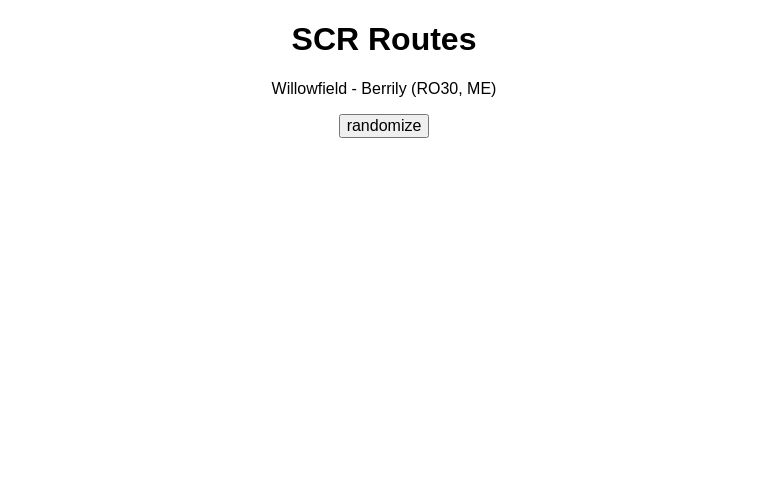 SCR Routes ― Perchance Generator
