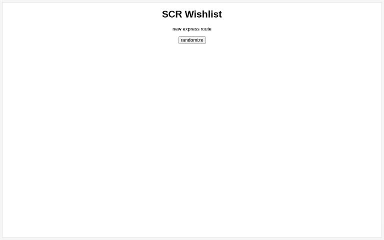 SCR Wishlist ― Perchance Generator
