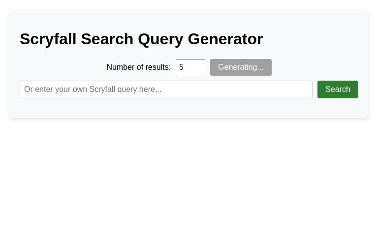 Scryfall Search Query Generator