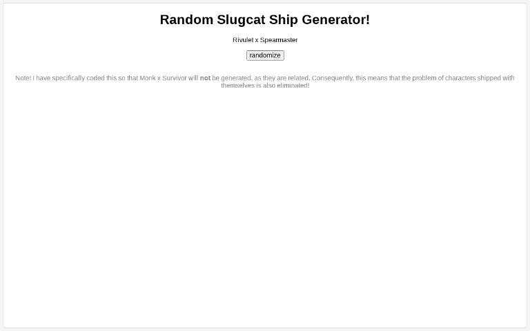 Random Slugcat Ship Generator!